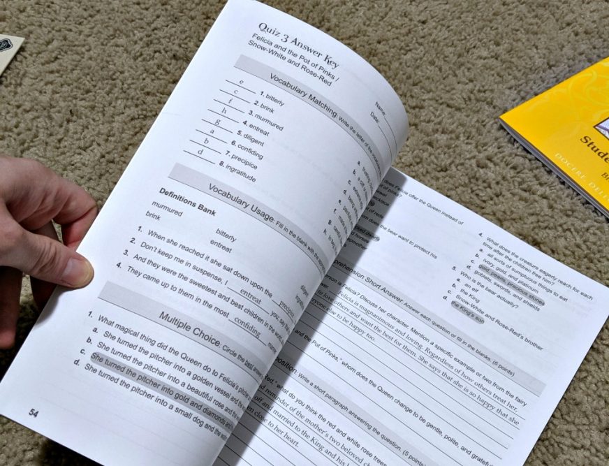 Memoria Press Fourth Grade Literature Guide Set Review - Real And Quirky