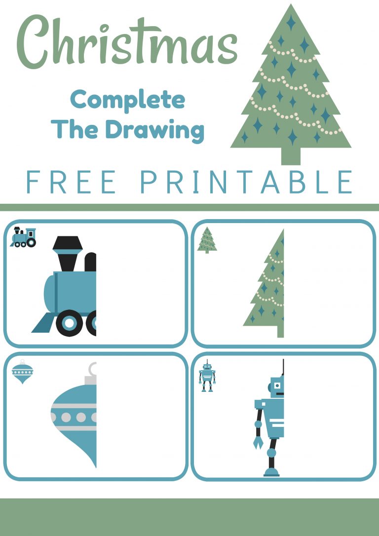 Christmas Complete the Drawing Printable - Real And Quirky